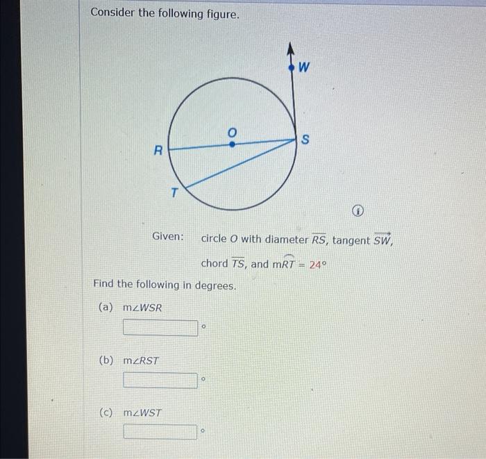 Solved Consider the following figure. Given: circle O with | Chegg.com