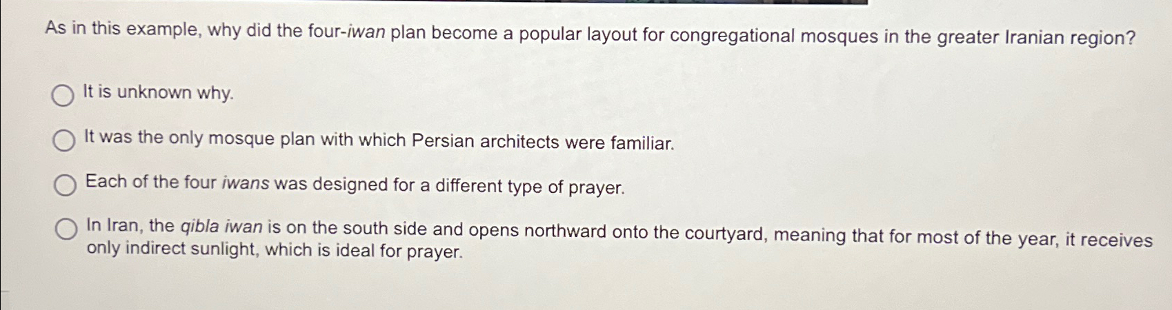 Solved As in this example, why did the four-iwan plan become | Chegg.com