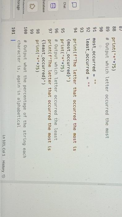 Solved main.py >... 66 67 \# Above is a string with 2500 | Chegg.com