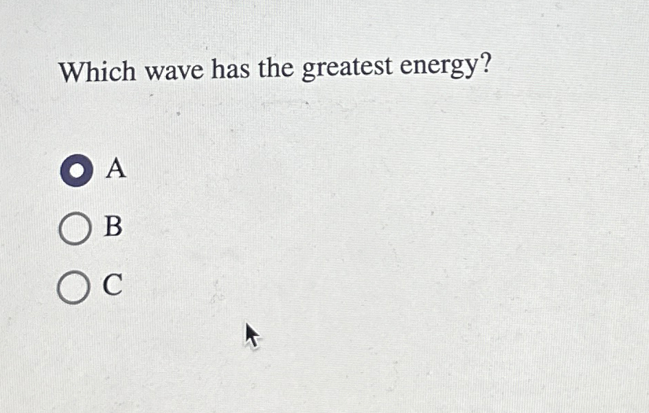 Solved Which wave has the greatest energy?ABC | Chegg.com