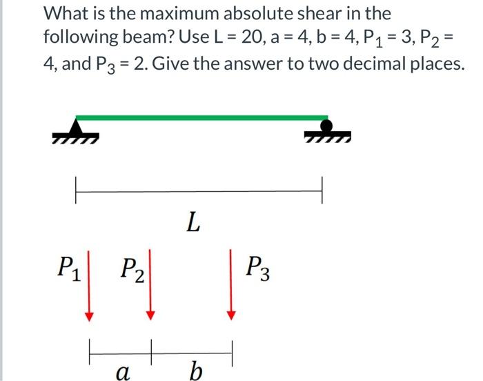 Solved What is the maximum absolute shear in the following | Chegg.com