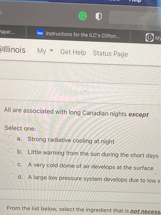 Solved Paper... box Instructions for the ILC's Clifton... G | Chegg.com