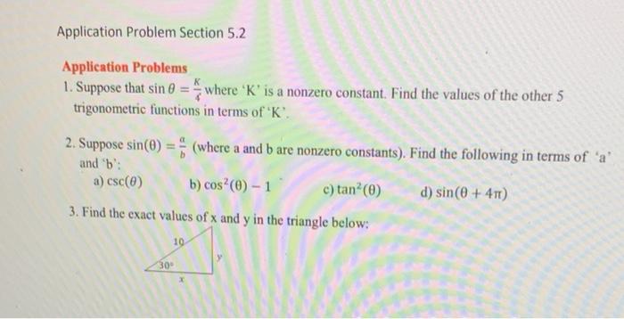 Solved Application Problem Section 5.2 Application Problems | Chegg.com