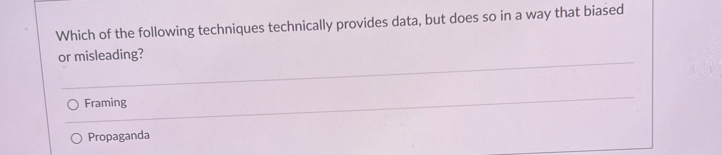 Solved Which of the following techniques technically | Chegg.com
