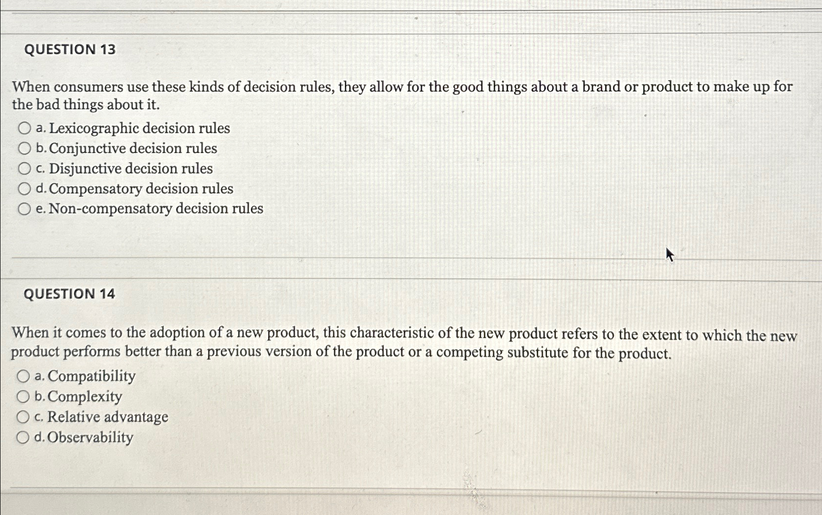 Solved QUESTION 13When consumers use these kinds of decision | Chegg.com