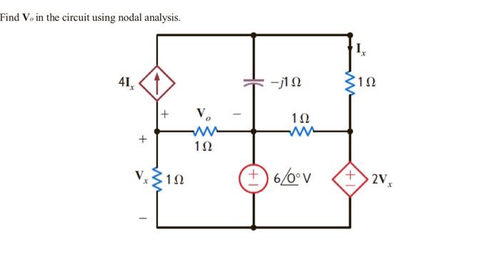 Solved Find Vo in the circuit using nodal analysis. | Chegg.com
