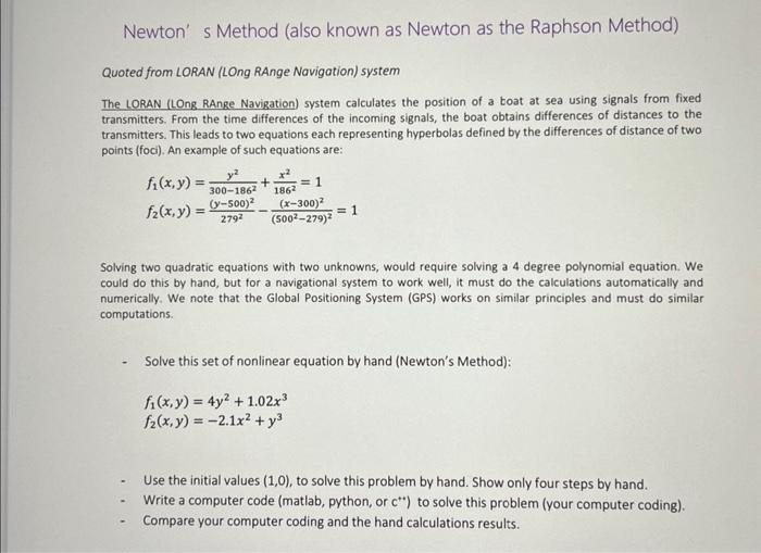 Solved Newton' s Method (also known as Newton as the Raphson | Chegg.com