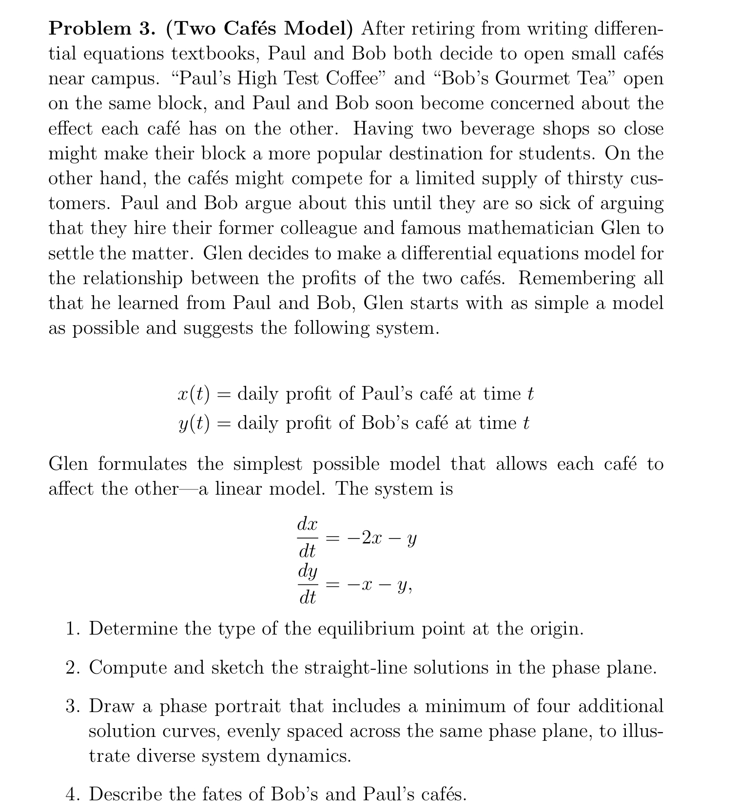 Solved Problem 3. (Two Cafés Model) ﻿After retiring from | Chegg.com