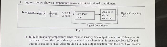 Solved 1) RTD is an analog temperature sensor whose sensory | Chegg.com