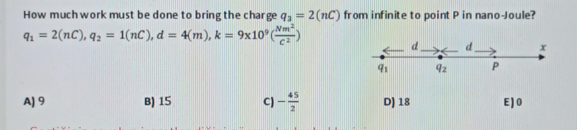 Solved How much work must be done to bring the charge | Chegg.com