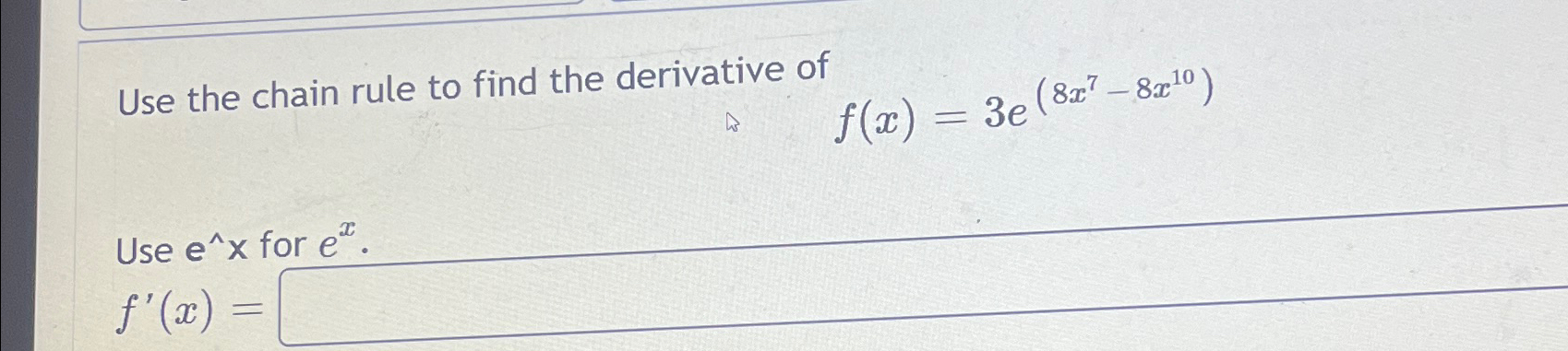 Solved Use the chain rule to find the derivative | Chegg.com