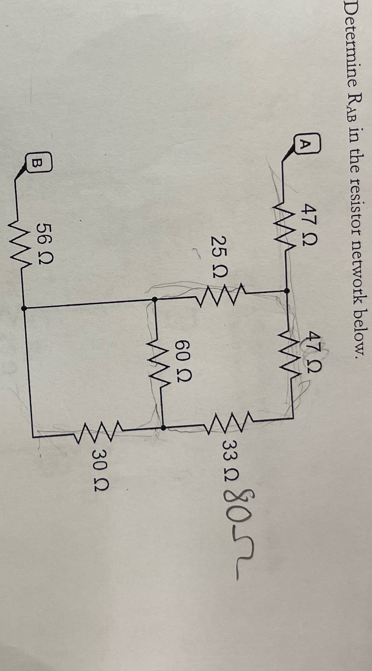 Solved Determine RAB ﻿in the resistor network below. | Chegg.com