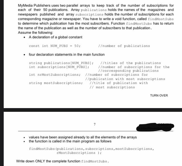 Solved Mymedia Publishers Uses Two Parallel Arrays To Keep 