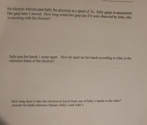 Solved special relativity question 3 part question. | Chegg.com Solved special relativity question 3 part question. | Chegg.com