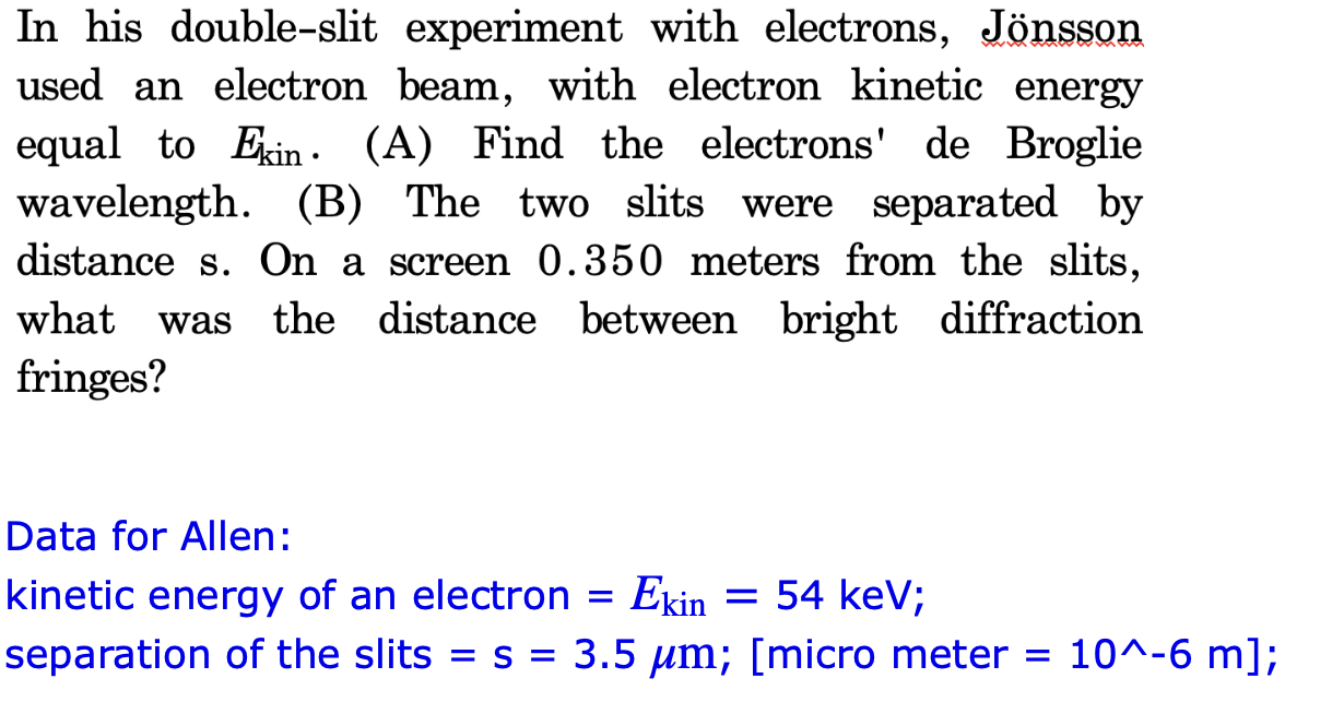 Solved Parameter values: distance x=2.0m;wavelength | Chegg.com