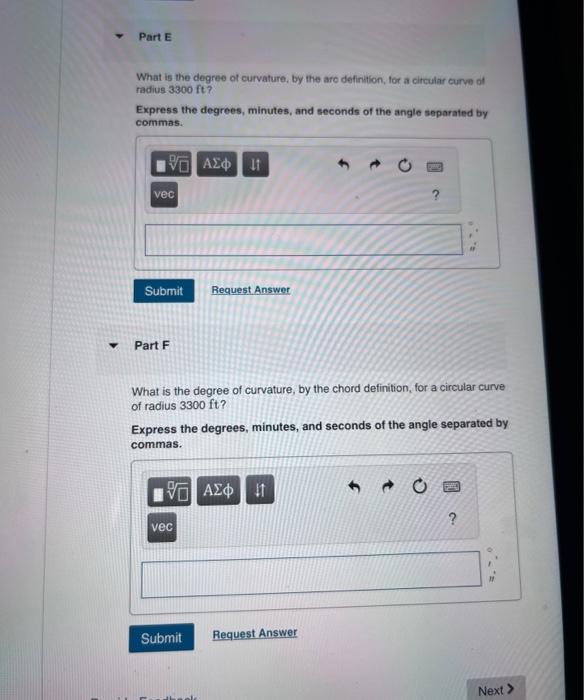 Solved What is the degree of curvature, by the arc | Chegg.com