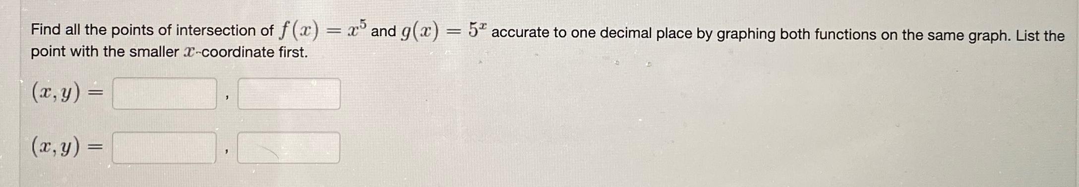 Solved Find all the points of intersection of f(x)=x5 ﻿and | Chegg.com