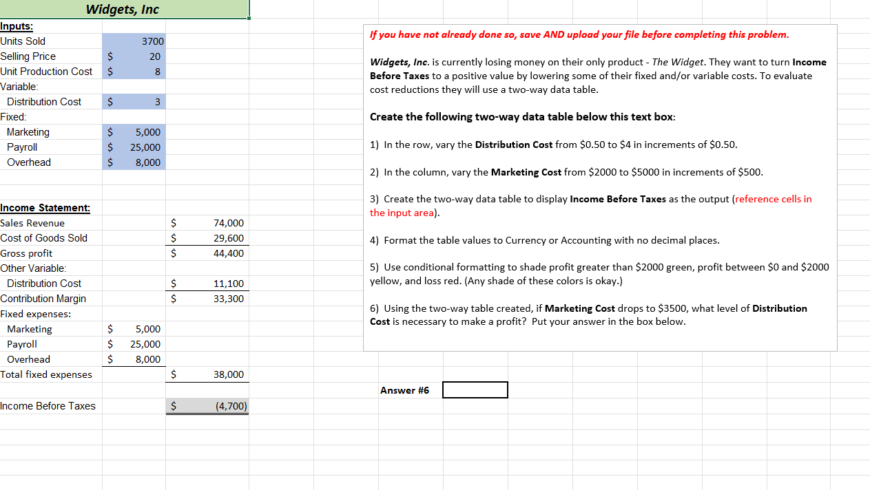 EXCEL SHEET- ﻿Data TablePlease provide step by step | Chegg.com