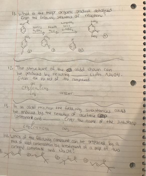 Solved 11. What is the mapr organic product obtained from | Chegg.com
