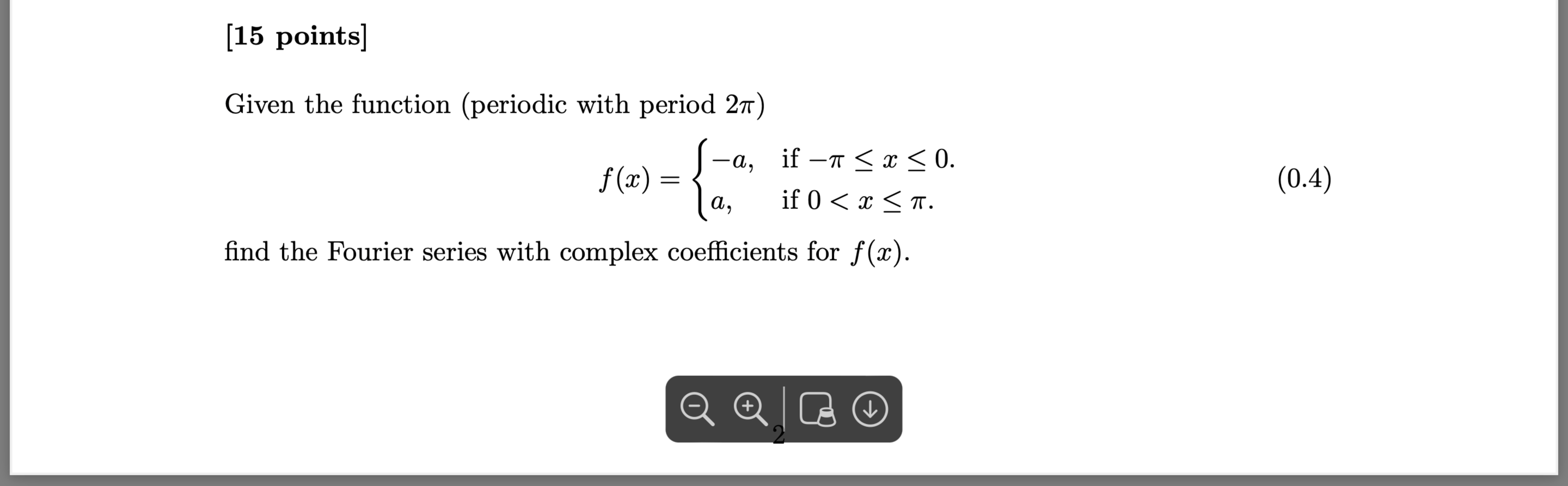 Solved [15 ﻿points]Given the function (periodic with period | Chegg.com
