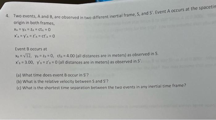 Solved Two events, A and B, are observed in two different | Chegg.com