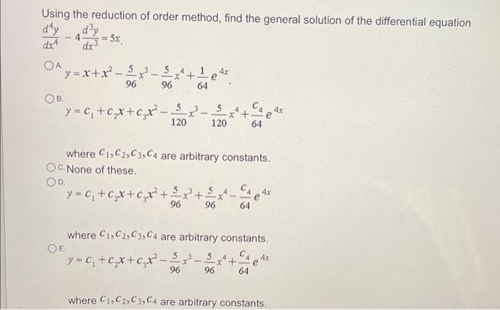 Solved Using the reduction of order method, find the general | Chegg.com