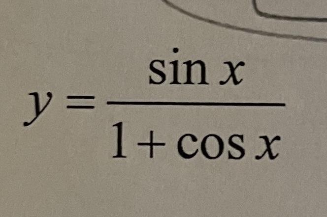 Solved y=1+cosxsinx | Chegg.com