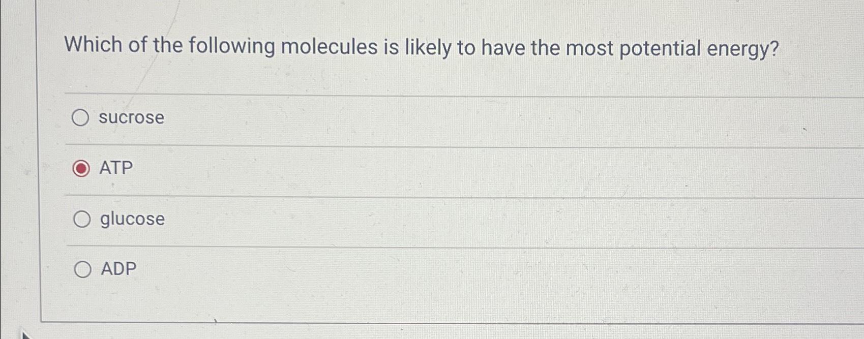 Which of the following molecules is likely to have | Chegg.com
