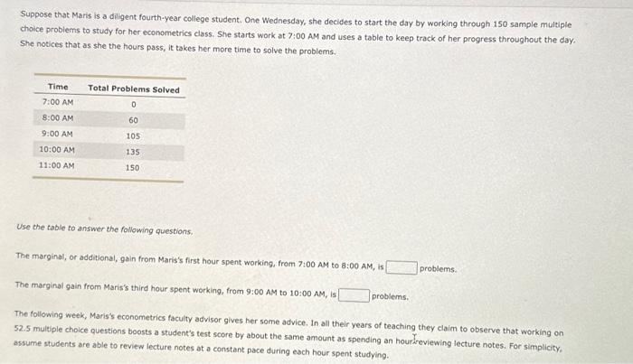 Solved Suppose that Maris is a diligent fourth-year college | Chegg.com