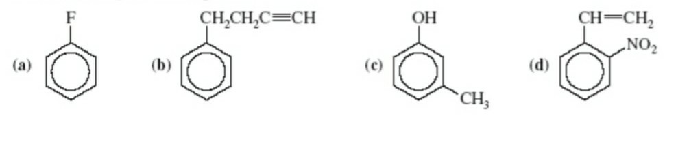 Solved F CH,CH,C=CH OH CH=CH2 „NO2 (a) (d) CH | Chegg.com