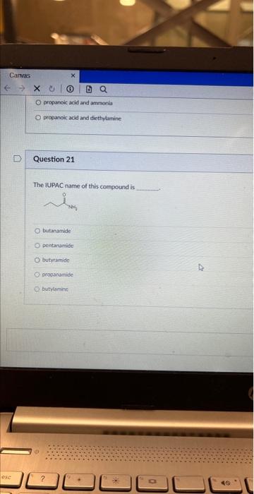 Solved The IUPAC name of this compound is butanamide | Chegg.com