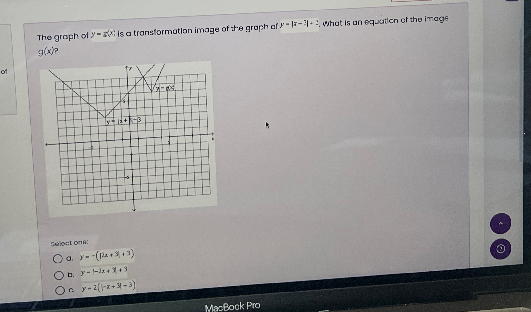 Solved The graph of y=g(x) ﻿is a transformation image of the | Chegg.com