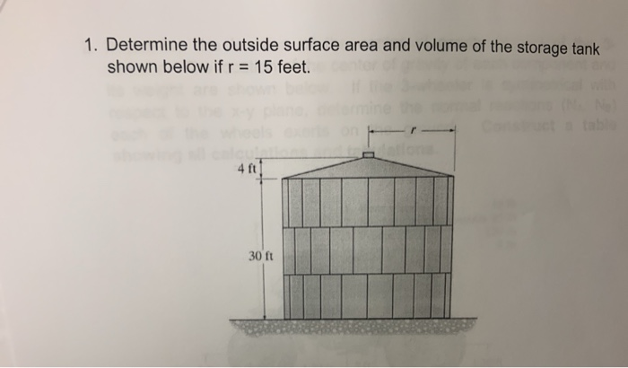 Solved 1. Determine the outside surface area and volume of | Chegg.com