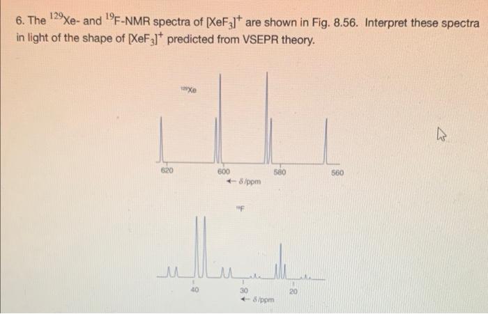 Solved 6. The 129Xe- and 19F-NMR spectra of [XeF31* are | Chegg.com
