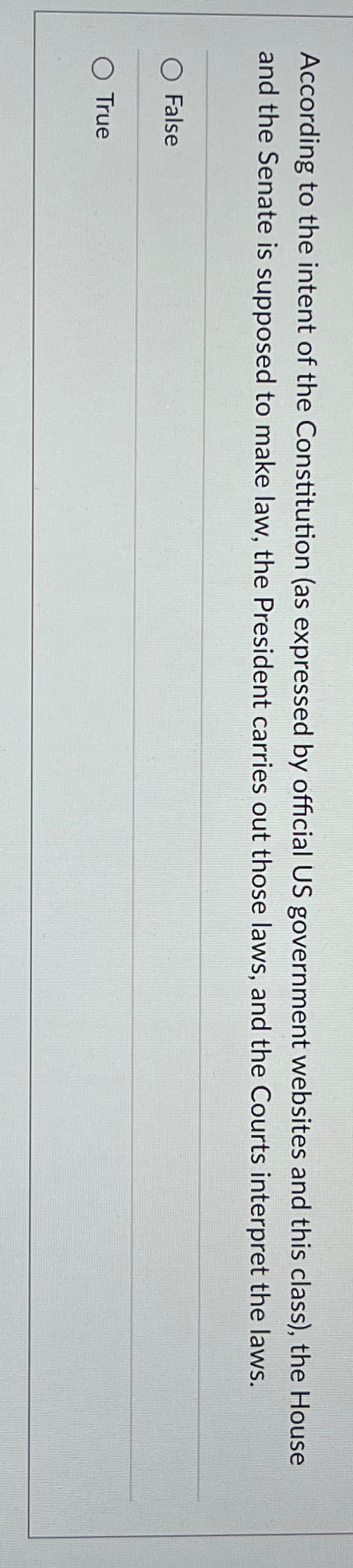 Solved According to the intent of the Constitution (as | Chegg.com