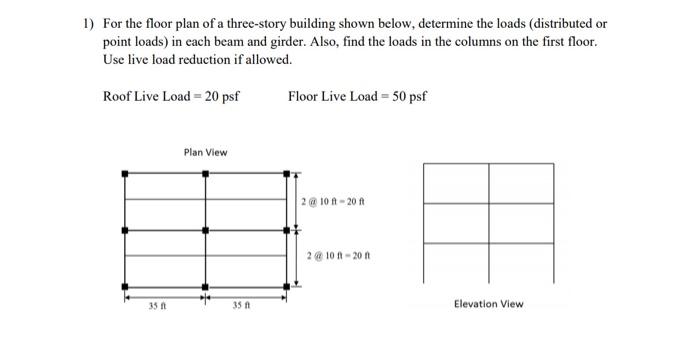 Solved 1) For the floor plan of a three-story building shown | Chegg.com
