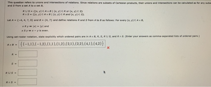 Solved This question refers to unions and Intersections of | Chegg.com