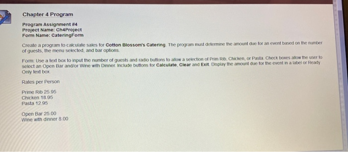 Chapter 4 Program Program Assignment #14 Project | Chegg.com