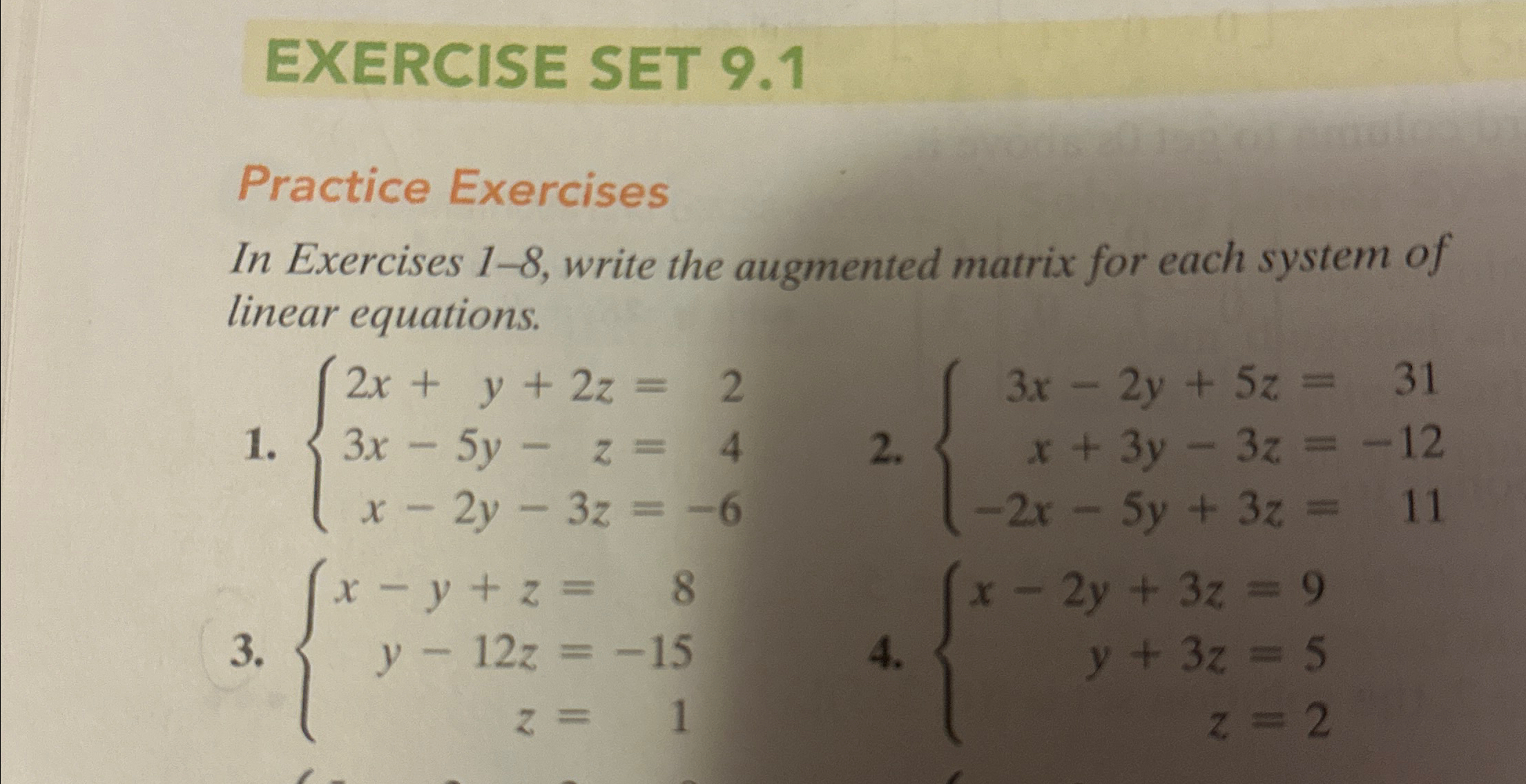 Solved EXERCISE SET 9.1Practice ExercisesIn Exercises 1-8, | Chegg.com Solved EXERCISE SET 9.1Practice ExercisesIn Exercises 1-8, | Chegg.com