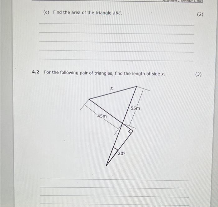 Solved 4.1 Three points on a map are marked A,B and C. Using | Chegg.com