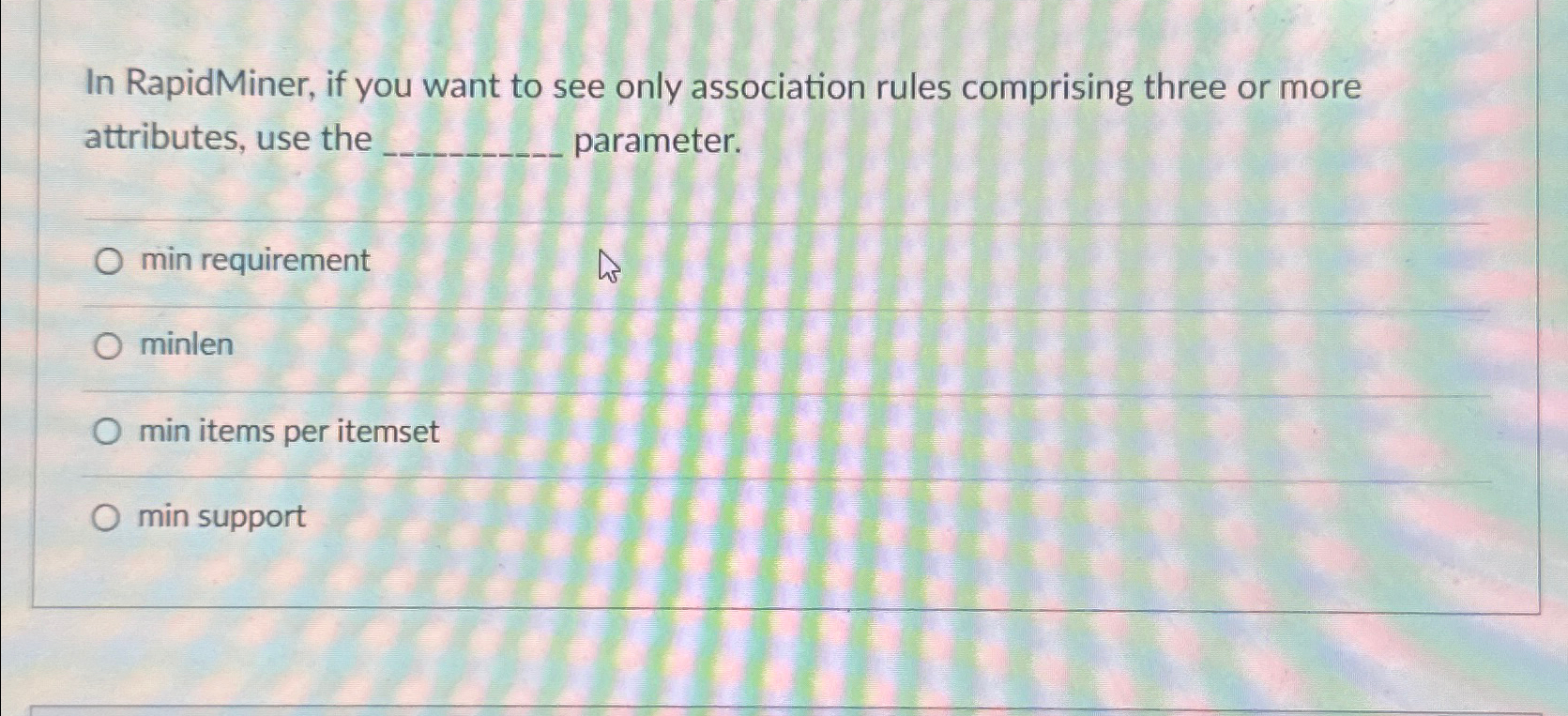 Solved In RapidMiner, if you want to see only association | Chegg.com
