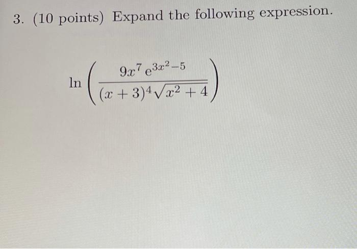 Solved 3. (10 points) Expand the following expression. In | Chegg.com