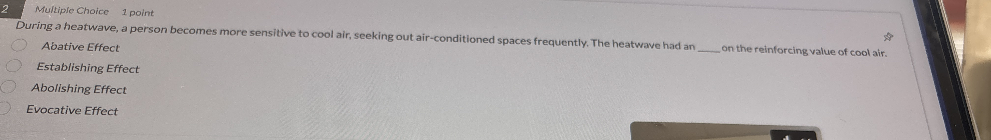 Solved Multiple Choice1 ﻿pointDuring a heatwave, a person | Chegg.com