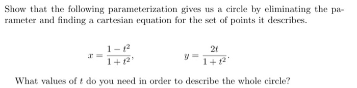 Solved Show that the following parameterization gives us a | Chegg.com