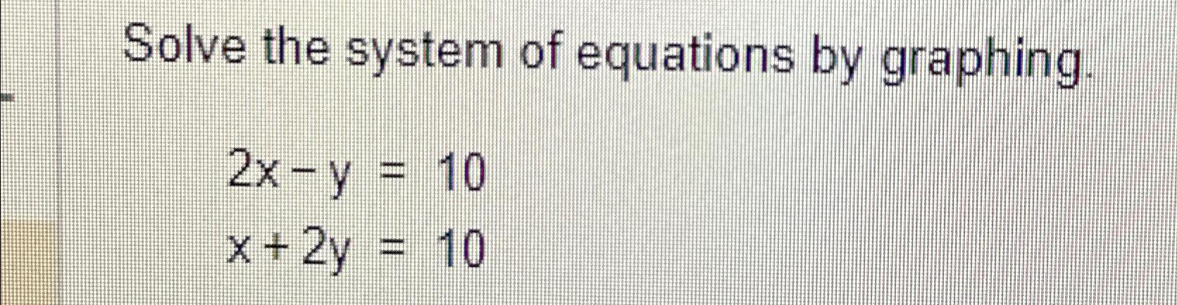 Solved Solve the system of equations by | Chegg.com