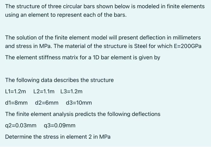 Solved The structure of three circular bars shown below is | Chegg.com