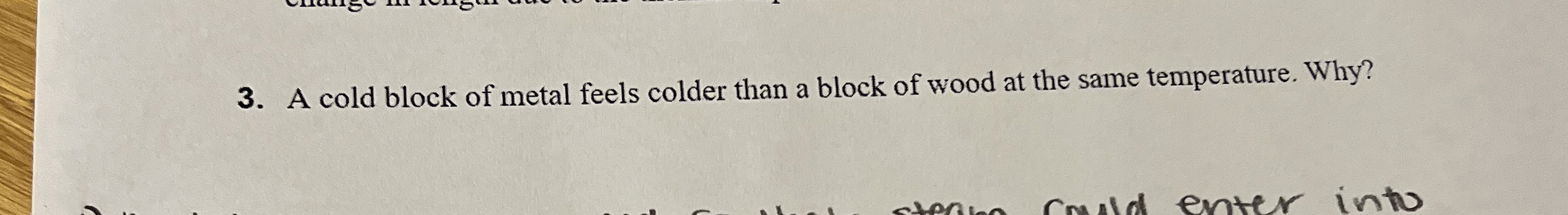 Solved A cold block of metal feels colder than a block of | Chegg.com