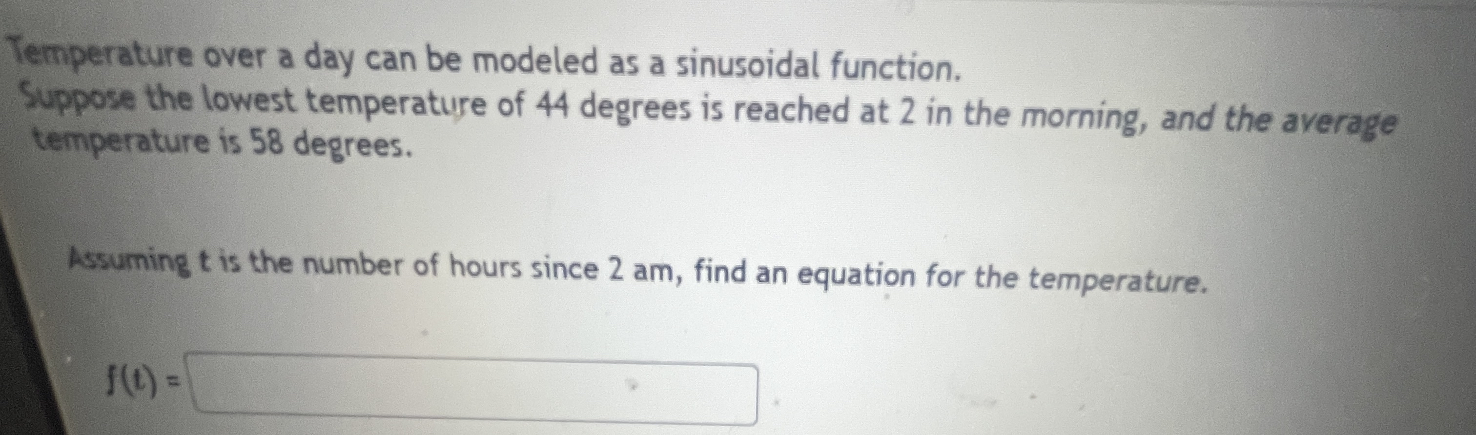 Solved Temperature over a day can be modeled as a sinusoidal | Chegg.com