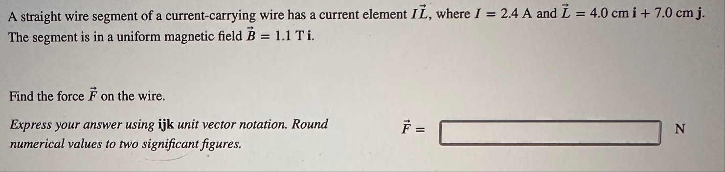 Solved A straight wire segment of a current-carrying wire | Chegg.com