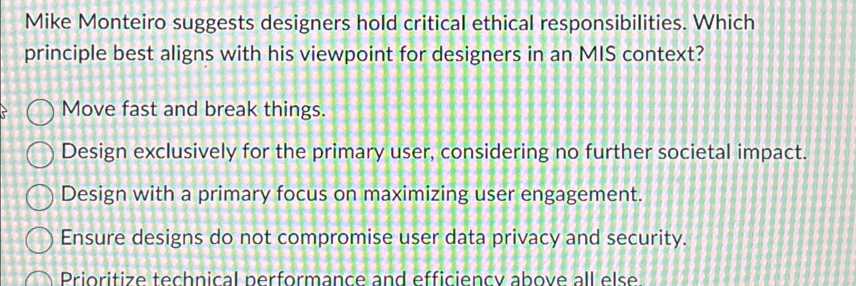Solved Mike Monteiro suggests designers hold critical | Chegg.com